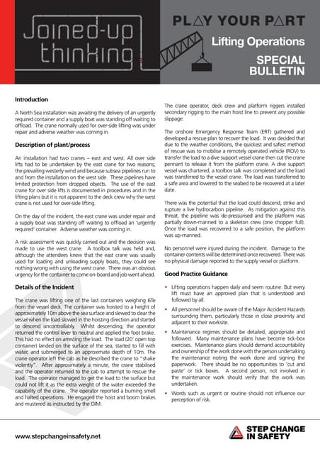 TOOLBOX TALK | lifting & rigging operations | PDF