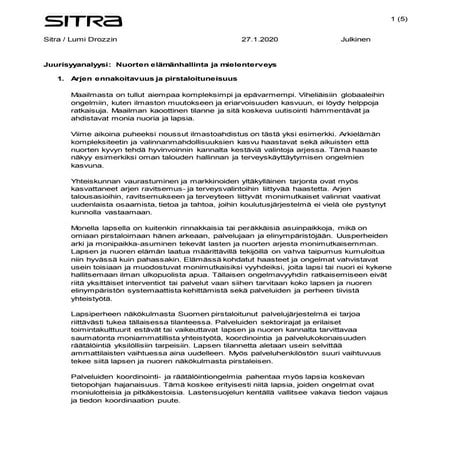 Juurisyyanalyysi: Nuorten elämänhallinta ja mielenterveys | PDF