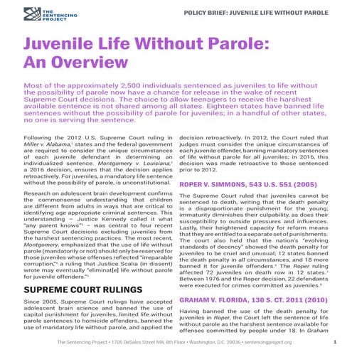 Juvenile life-without-parole | PDF