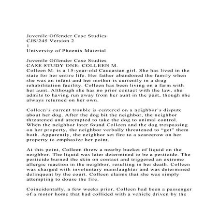 Juvenile Offender Case StudiesCJS245 Version 21University.docx