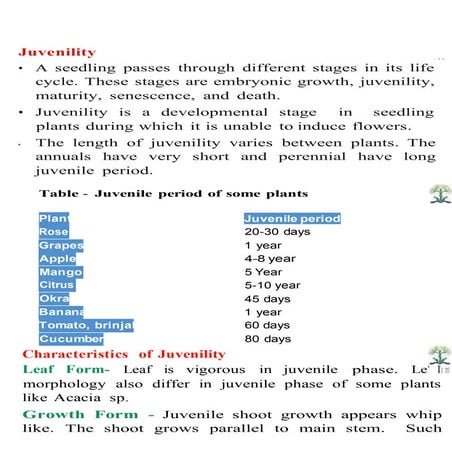 10. Juvenility and characteristics of juvenility | PPTX