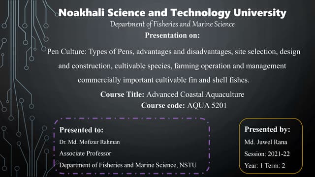 Semi intensive fish culture system | PPTX