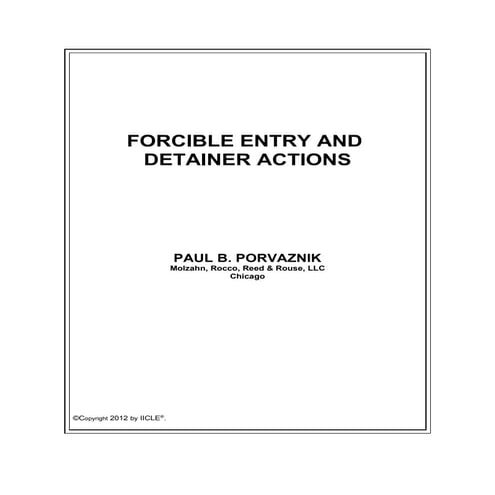 Forcible entry and detainer quick guide | DOC | Real Estate Renting and ...