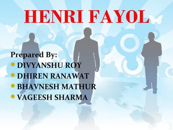 Contribution of Henri Fayol to the development of Management theory ...