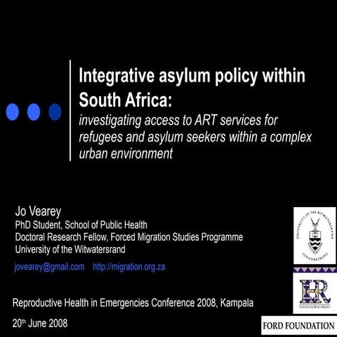 Integrative asylum policy within South Africa: investigating access to ...