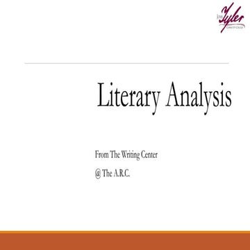 Literary analysis | PPSX