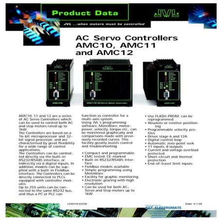 JVL AC Servo Controllers | PDF