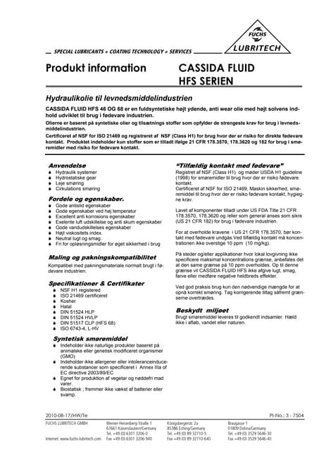 Tds cassida grease xts dk | PDF