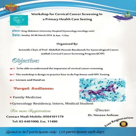 Workshop for cervical cancer screening in primary health care setting | PDF