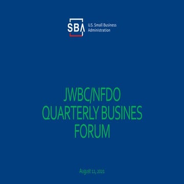 JWBC NFDO Quarterly Forum | PPT