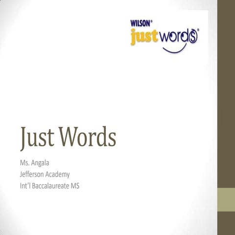 Just Words day 3 | PPTX
