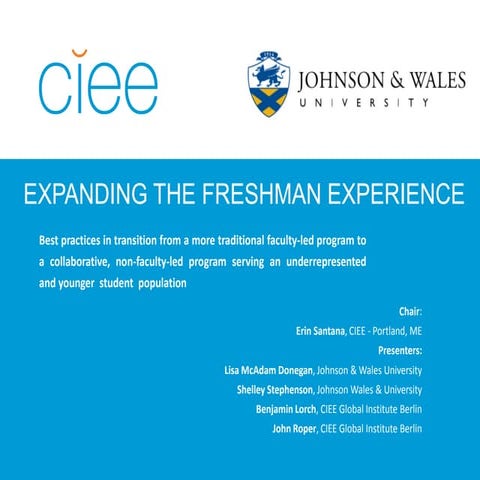 Expanding the Freshman Experience | PPT