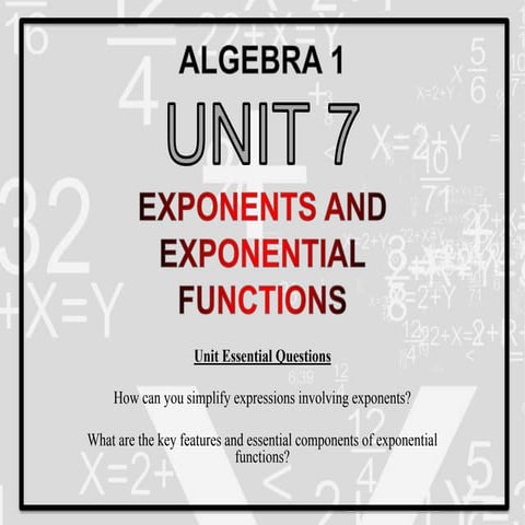 Alg1 power points_-_unit_7_-_exponents_and_exponential_functions | PPT