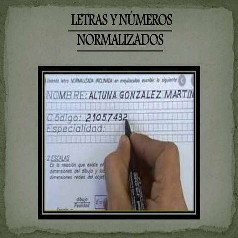 Letras y números normalizados | PPTX