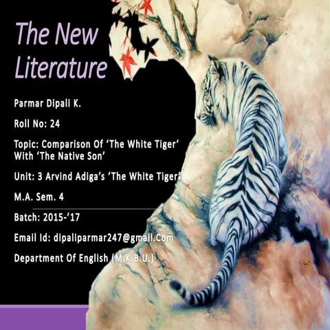 The White Tiger compared to The Native Son | PPT