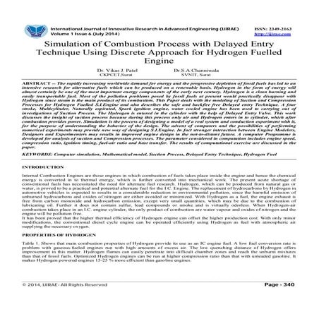 Simulation of Combustion Process with Delayed Entry Technique Using ...