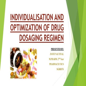 Individualisation and optimization of drug dosing regimen | PPTX