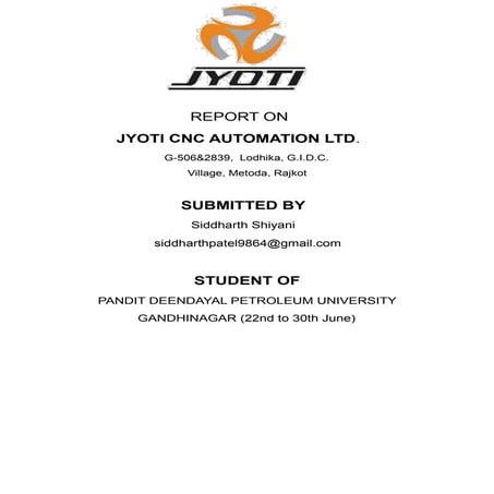 Jyoti ind.training report | PDF