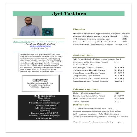 Jyri Taskinen CV | PDF