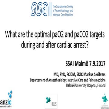 What are the optimal paO2 and paCO2 targets during and after cardiac ...