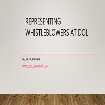 Representing Whistleblowers at OSHA | PPT