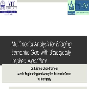 Multimodal Analysis for Bridging Semantic Gap with Biologically Inspired Algorithm | PPT