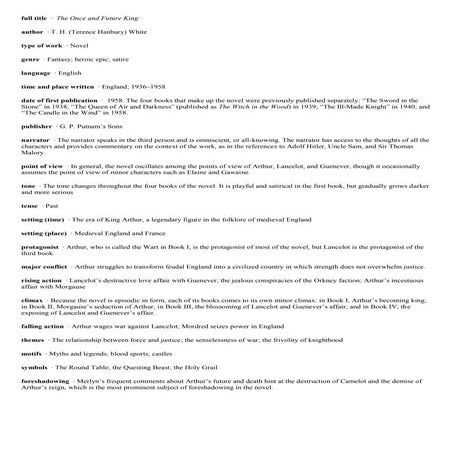 KING ARTHUR SUMMARY AND FACTS | DOCX | Genres