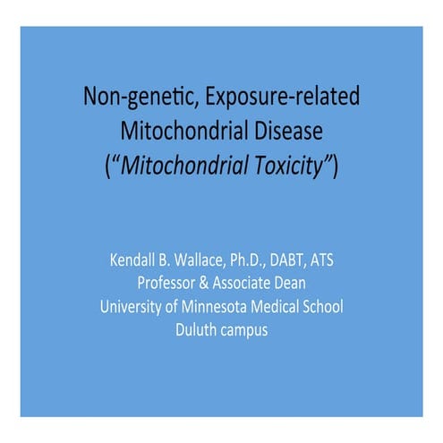 Mitochondrial Disease and Toxins | PDF