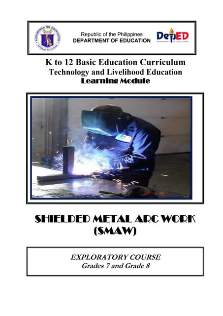 TLE-IA Shielded Metal Arc Welding (SMAW) for Grades 7-10 | PPT