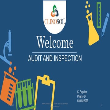 Audit and Inspection in Clinical Research | PPTX