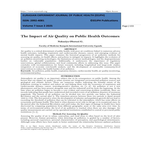 The Impact of Air Quality on Public Health Outcomes (www.kiu.ac.ug) | PDF