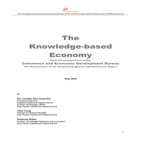 Knowledge-based Economy from Commerce and Economic Development Bureau's ...