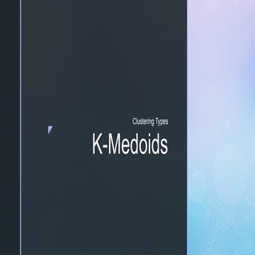 k-medoids in data mining (clustering methods , clustering tree) | PPTX