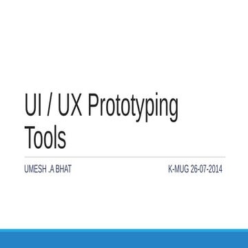 UI / UX Prototyping Tools | PPT