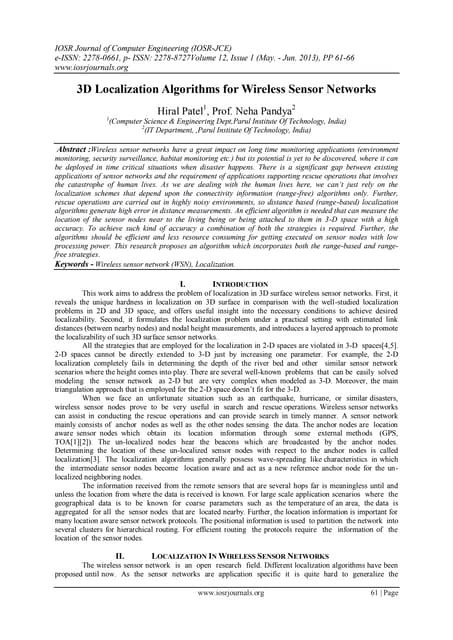 3d Localization Algorithms For Wireless Sensor Networks Pdf 3 D