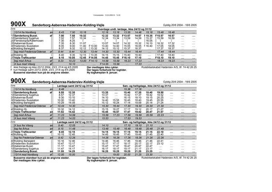 Samlet Køreplan fra 900X til 992X |K05K06| Xbus | PDF