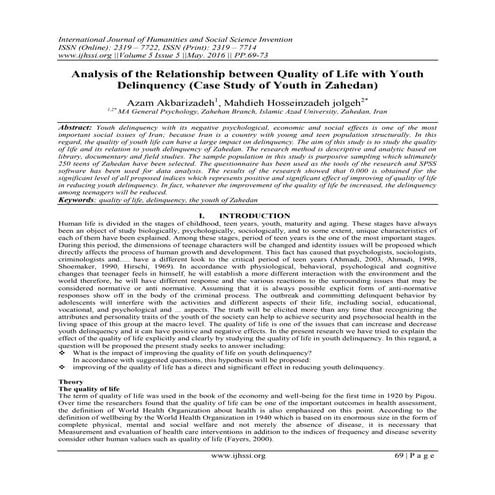A Review Factors Affecting Quality Of Life Index | PDF