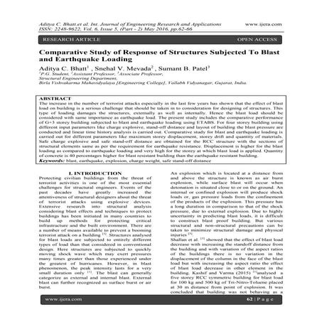 Comparative Study of Response of Structures Subjected To Blast and Earthquake Loading | PDF