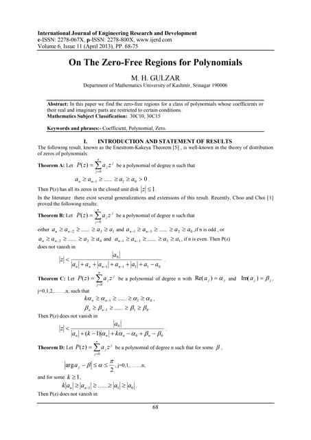 Location of Zeros of Polynomials | PDF | Physics | Science