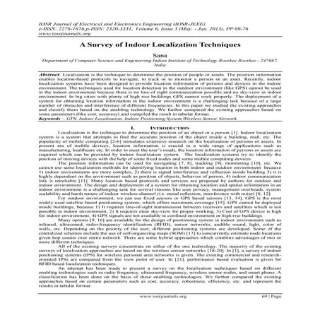 A Survey of Indoor Localization Techniques | PDF