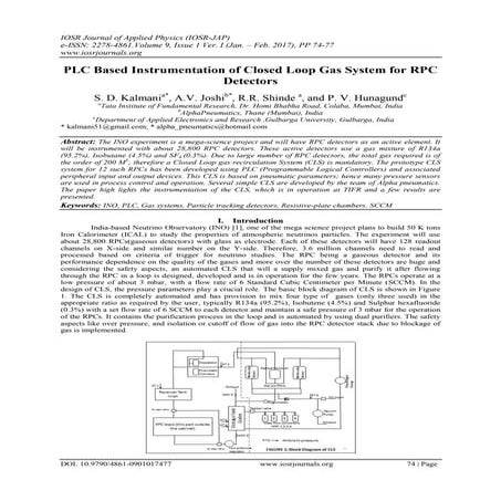 PLC Based Instrumentation of Closed Loop Gas System for RPC Detectors | PDF