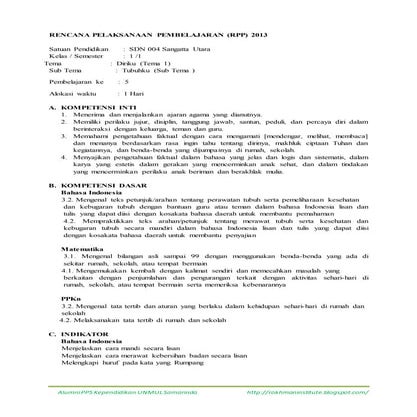 K1 t1-st3-p6 rpp tema 1 kelas 1sub tema 3 (6) | DOCX