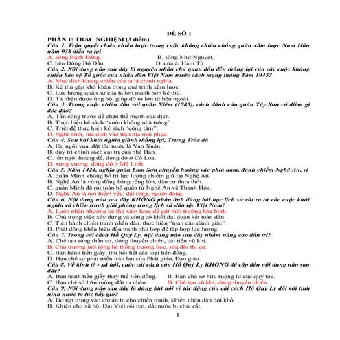 Lịch sử 11 - Đề kiểm tra giữa học kì 2 - 2024-2025 | PDF