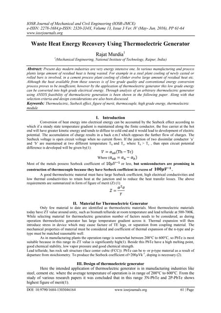 Thermoelectric power generator | PPT