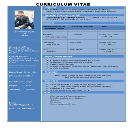 Muhammad sharif cvecu | DOC