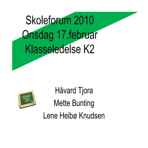 K2 Klasseledelse Blanke Ark | PDF