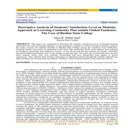 Teachers’ Experiences in the Implementation of Modular Distance ...
