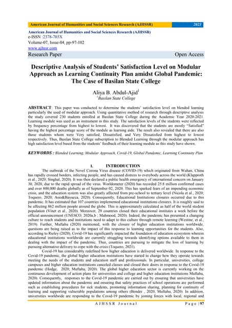 LEARNING BARRIERS OF ALTERNATIVE DELIVERY MODE OF LEARNING AMONG THE ...