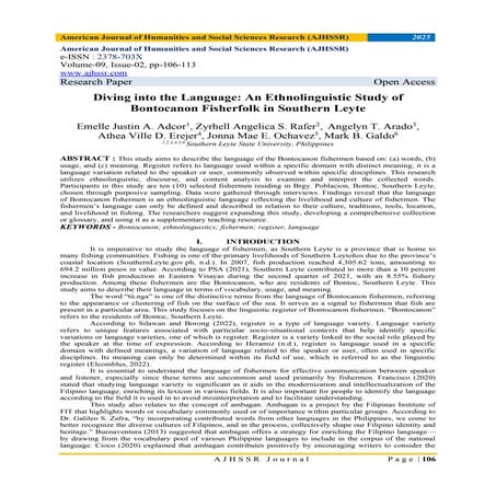 Diving into the Language: An Ethnolinguistic Study of Bontocanon ...