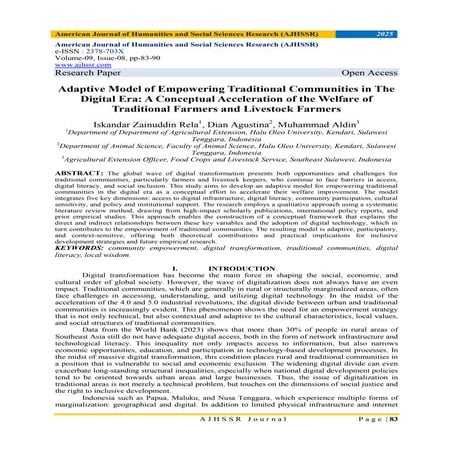 Adaptive Model of Empowering Traditional Communities in The Digital Era ...